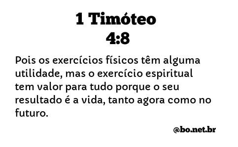 1 Timóteo 4:8 - NTLH