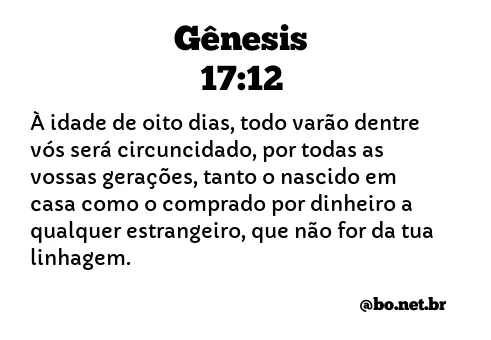 Gênesis 17:12 AR Almeida Recebida - Bíblia Online