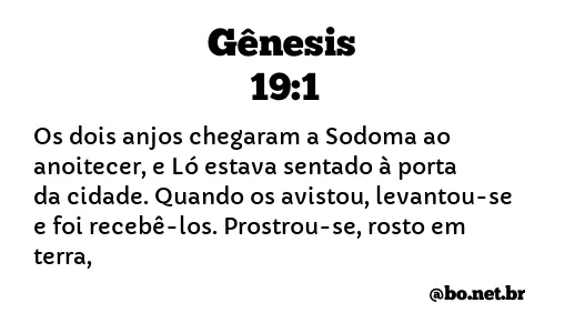 Gênesis 19:1 NVI Nova Versão Internacional - Bíblia Online
