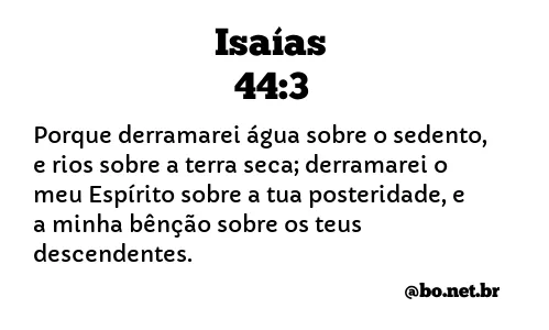 Isaías 44:3 ACF Almeida Corrigida Fiel - Bíblia Online