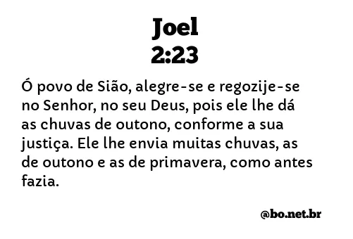 Joel 2:23 NVI Nova Versão Internacional - Bíblia Online