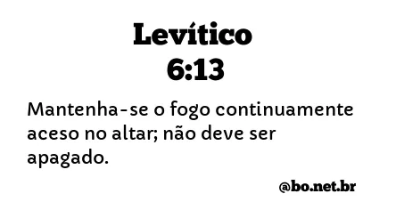 Levítico 6:13 NVI Nova Versão Internacional - Bíblia Online