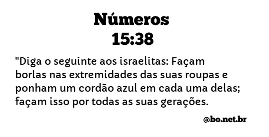 Números 15:38 NVI Nova Versão Internacional - Bíblia Online