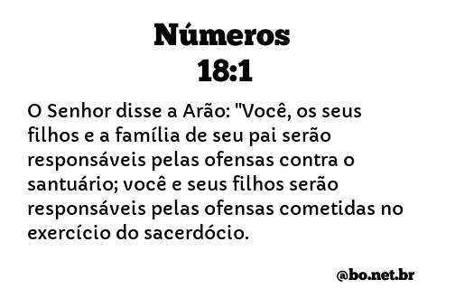 Números 18:1 NVI Nova Versão Internacional - Bíblia Online