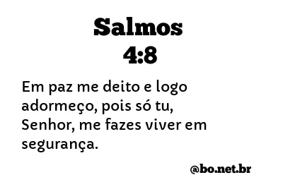 Salmos 4:8 NVI Nova Versão Internacional - Bíblia Online